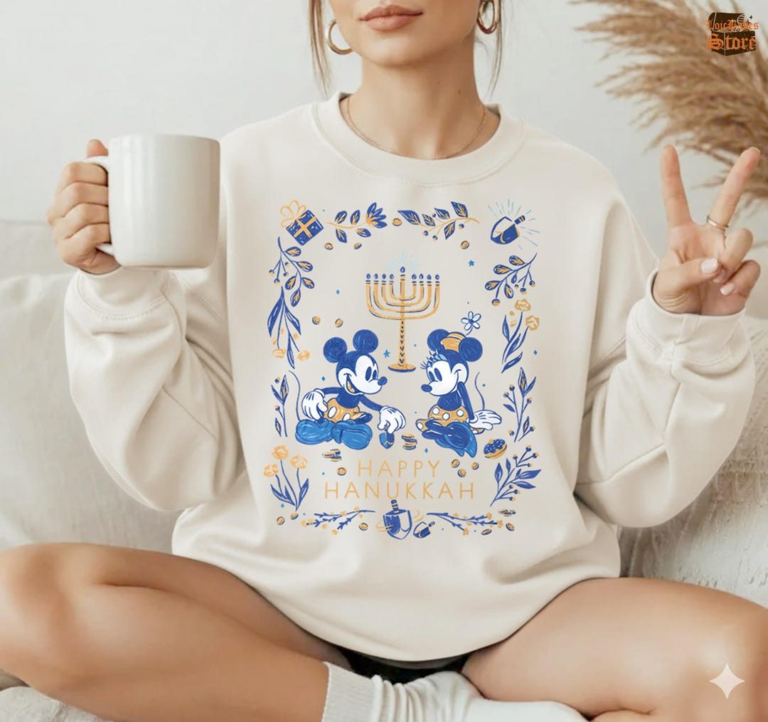 Disneyland Mickey and Minnie Happy Hanukkah Comfort Colors Shirt ...