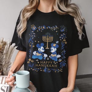 Disneyland Mickey and Minnie Happy Hanukkah Shirt, Chanukah Menorah ...