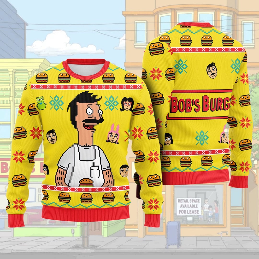 Bob's Burgers Ugly Christmas Sweater, Bob Belcher Ugly Christmas ...