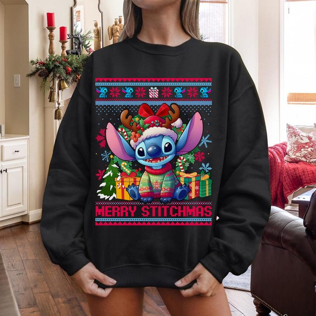 Merry Stitchmas Christmas Shirt, Stitch Christmas Sweatshirt ...