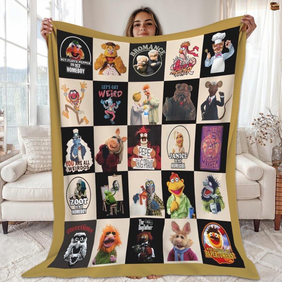 Muppet Show Fleece Blanket, Muppet Show Characters Gift, Kermit the ...