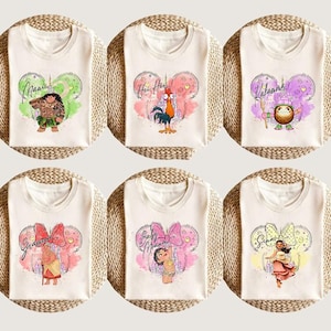 Disneyland Castle Watercolor Moana Characters Shirt, Disneyland Moana ...