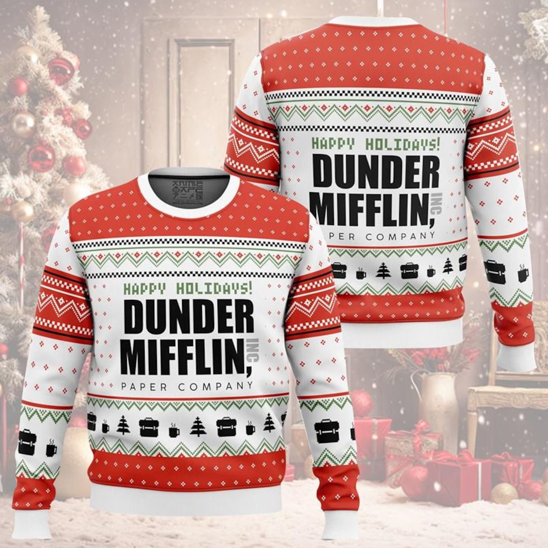Dunder Mifflin the Office Ugly Christmas Sweater, Dwight Schrute ...