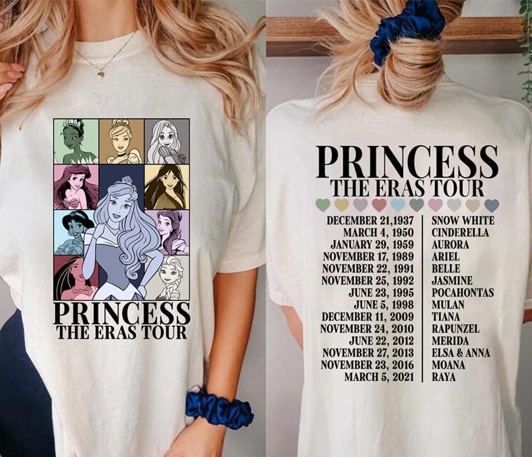 Princess Eras Tour Shirt, Disneyland Princess Tour Shirt, Princess ...