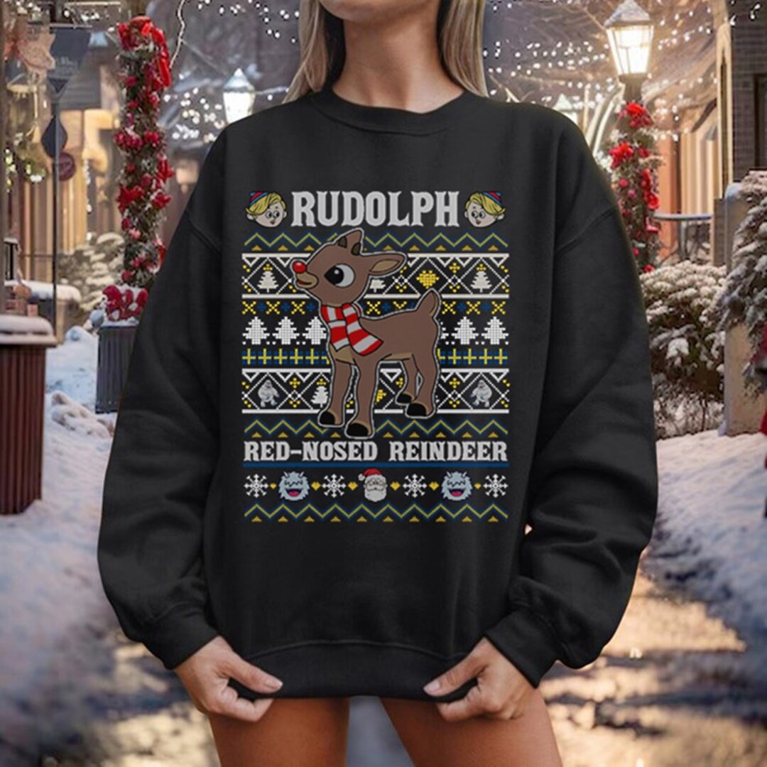 Rudolph the Red Nosed Reindeer Christmas Sweatshirt, Rudolph Christmas ...