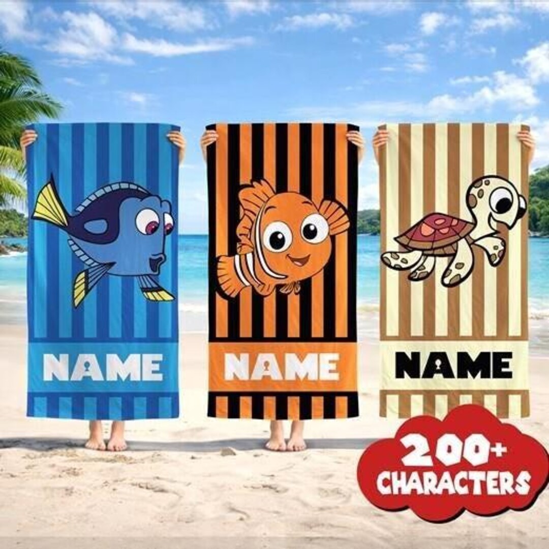 Personalized Disneyland Pixar Finding Nemo Beach Towel, Finding Dory ...