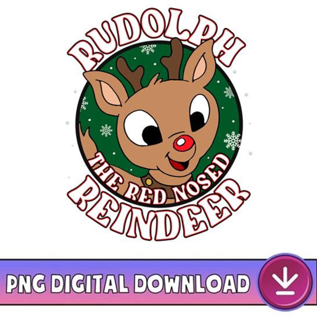Rudolph the Red Nosed Reindeer PNG, Rudolph Christmas Png, Santa ...