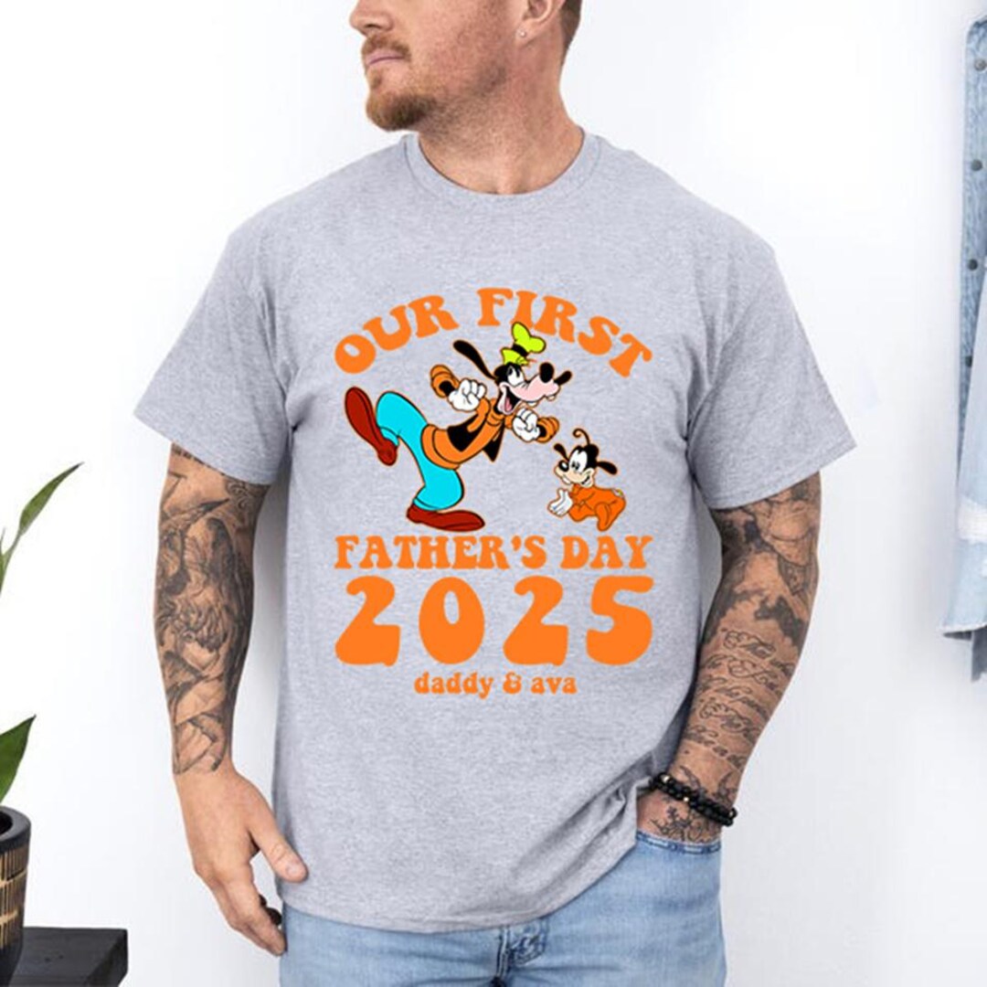 Goofy and Max Goof Our First Father's Day 2025 Shirt, Dad and Son ...