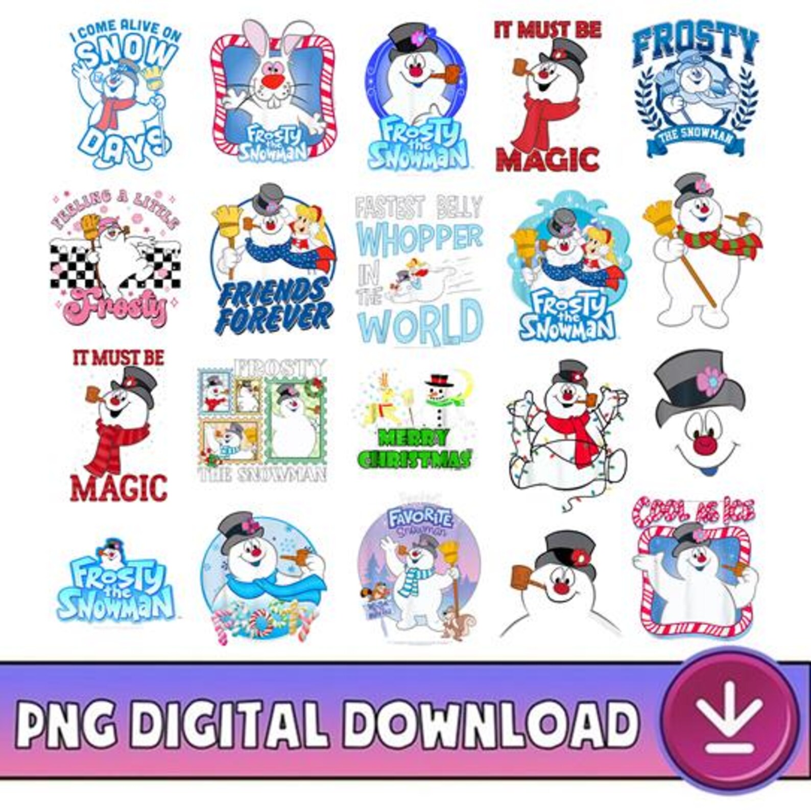 15+ Frosty the Snowman PNG Bundle, Frosty and Friends Png, Funny ...
