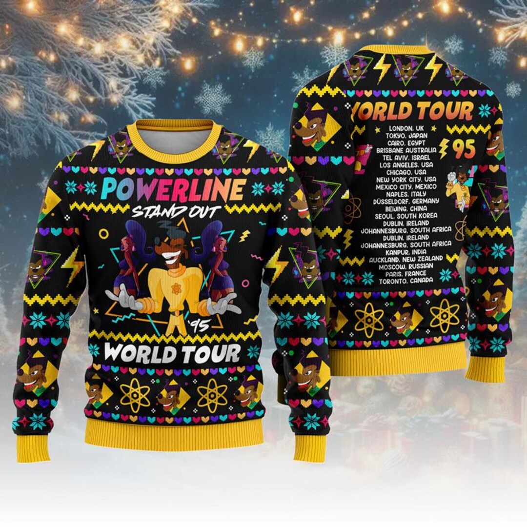 Goofy Powerline Ugly Christmas Sweater, Powerline Christmas Sweater ...