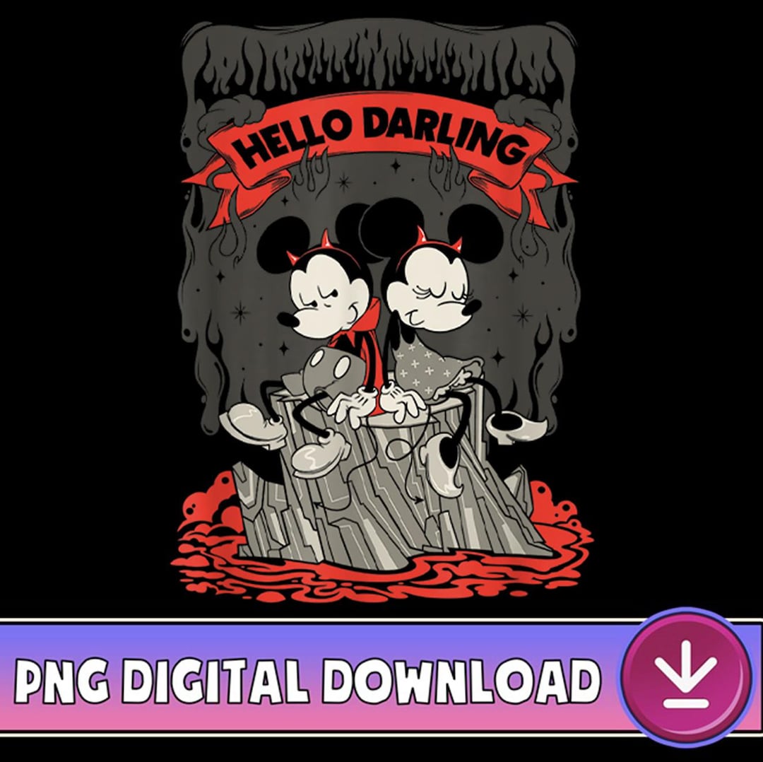 Mickey Minnie Hello Darling PNG, Disneyland Halloween, Mickey and ...