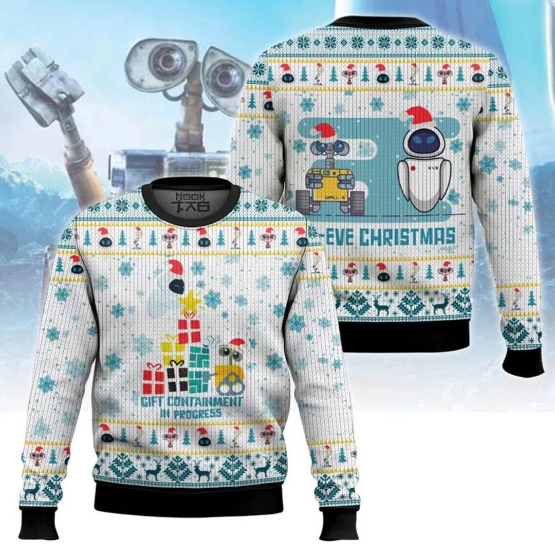 Disneyland Wall-e Gift Containment in Process Ugly Christmas Sweater ...
