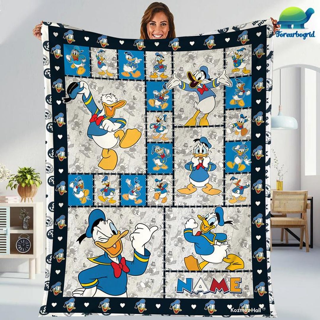 Personalized Donald Duck Blanket, Donald Daisy Duck Blanket, Daisy Duck ...