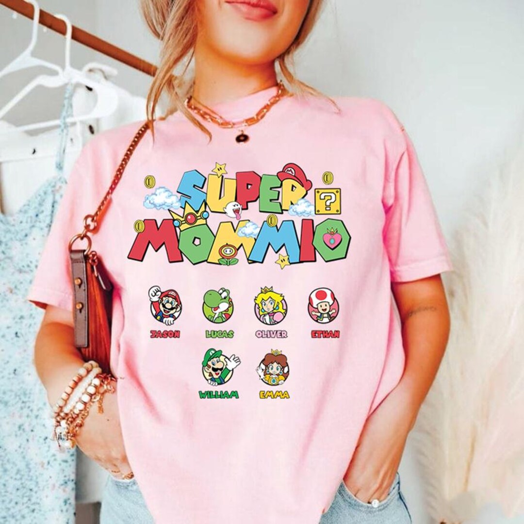 Personalized Super Mommio Shirt, Mothers Day Shirt, Super Mario Shirt ...