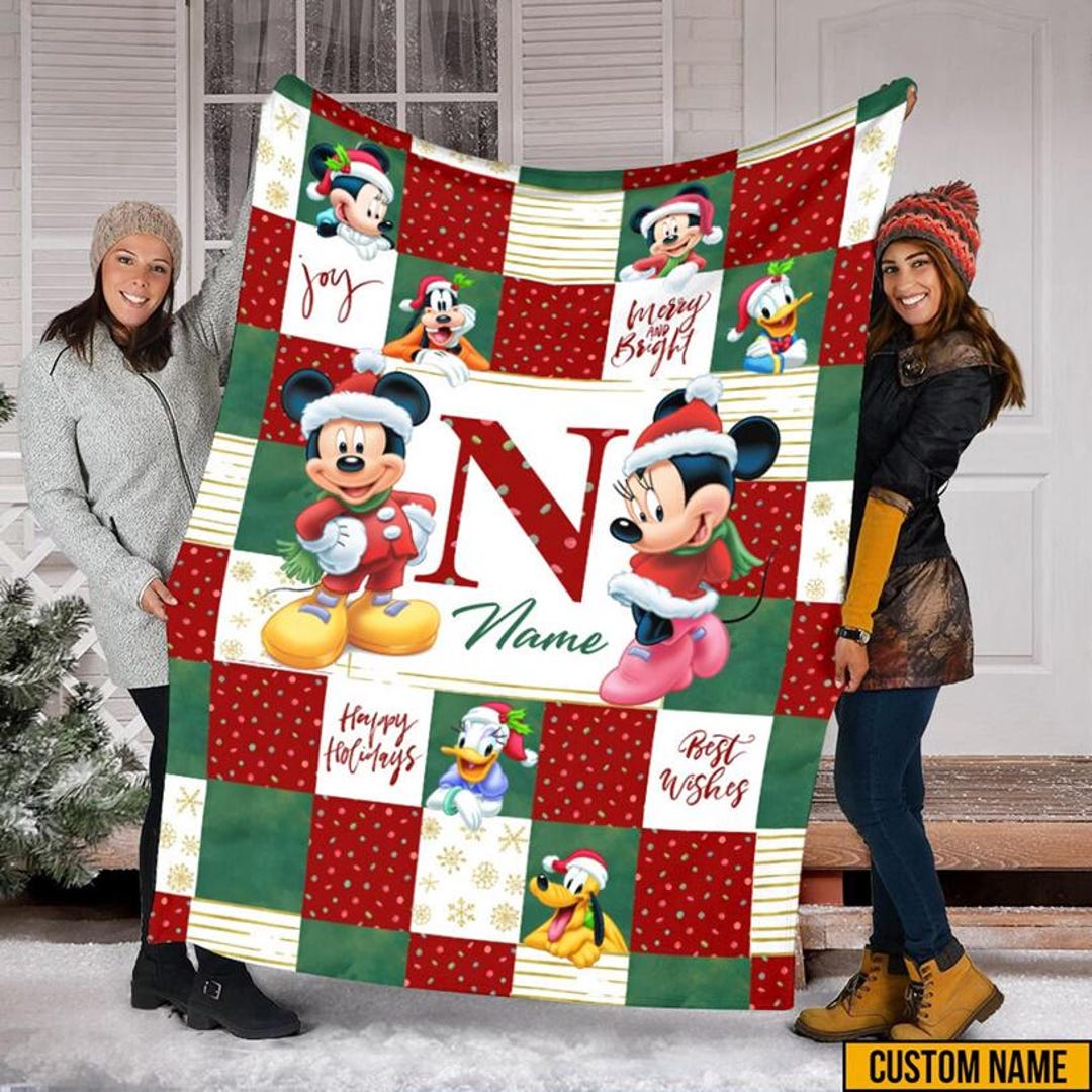 Mickey and Friends Christmas Blanket, Mickey Minnie Mouse Christmas ...