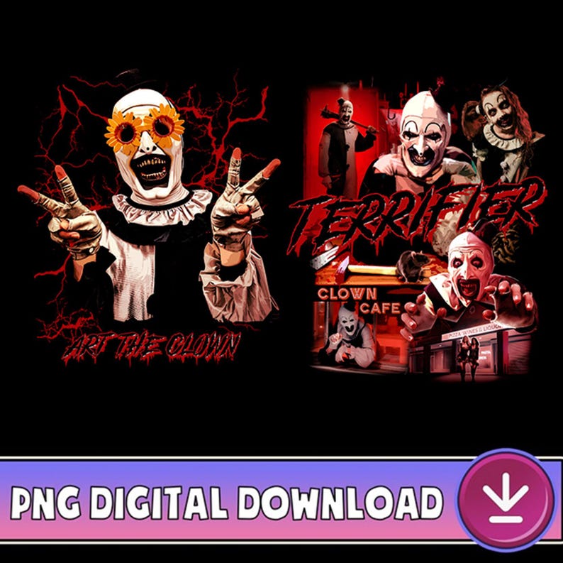 Terrifier Art the Clown PNG, Clown Cafe Horror Png, Horror Movies Png ...