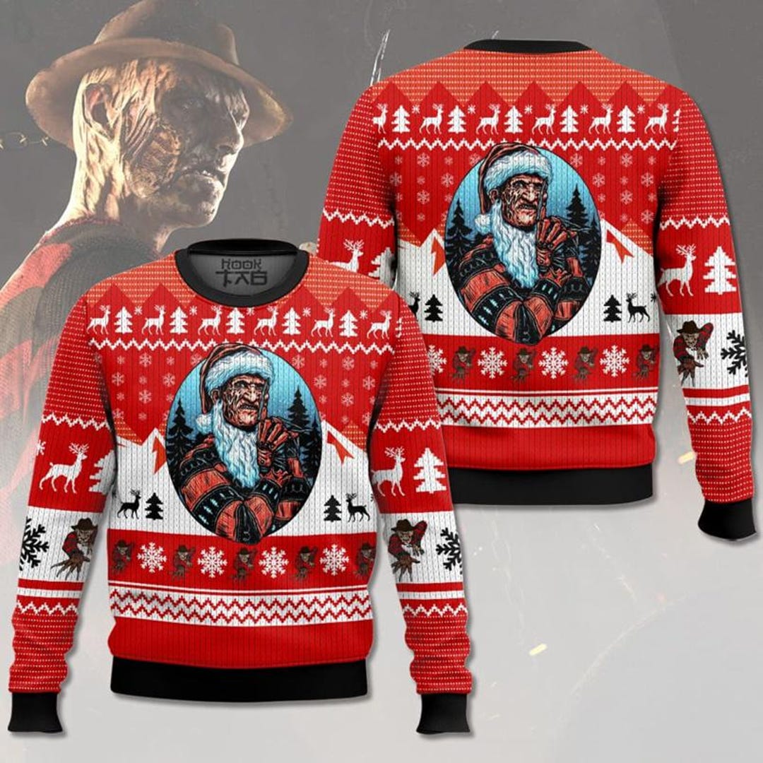 Freddy Krueger Horror Ugly Christmas Sweater, A Nightmare on Elm Street ...