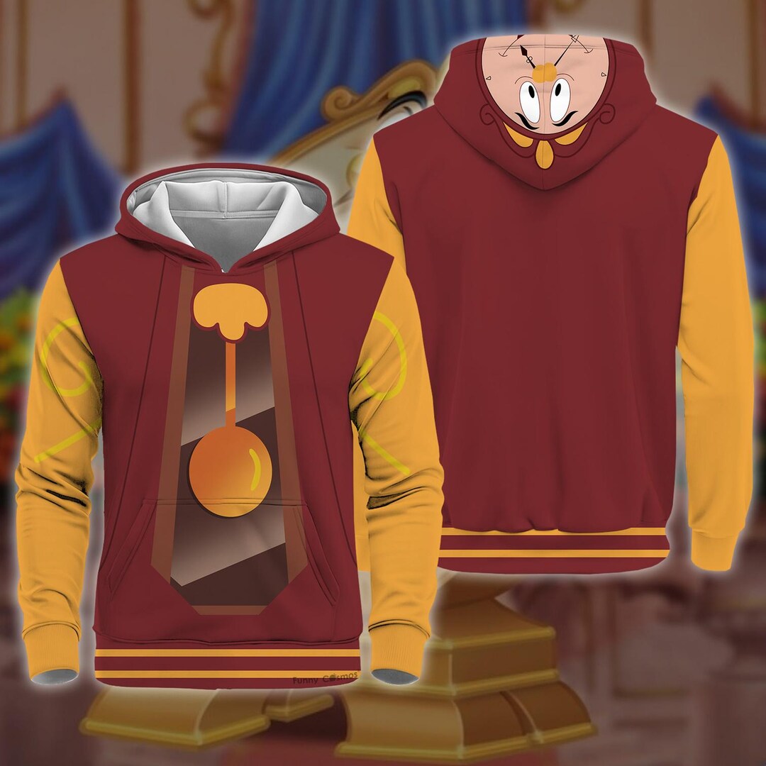 Cogsworth 3D Full Over Print Hoodie, Cogsworth Clock Costume Sweatshirt ...