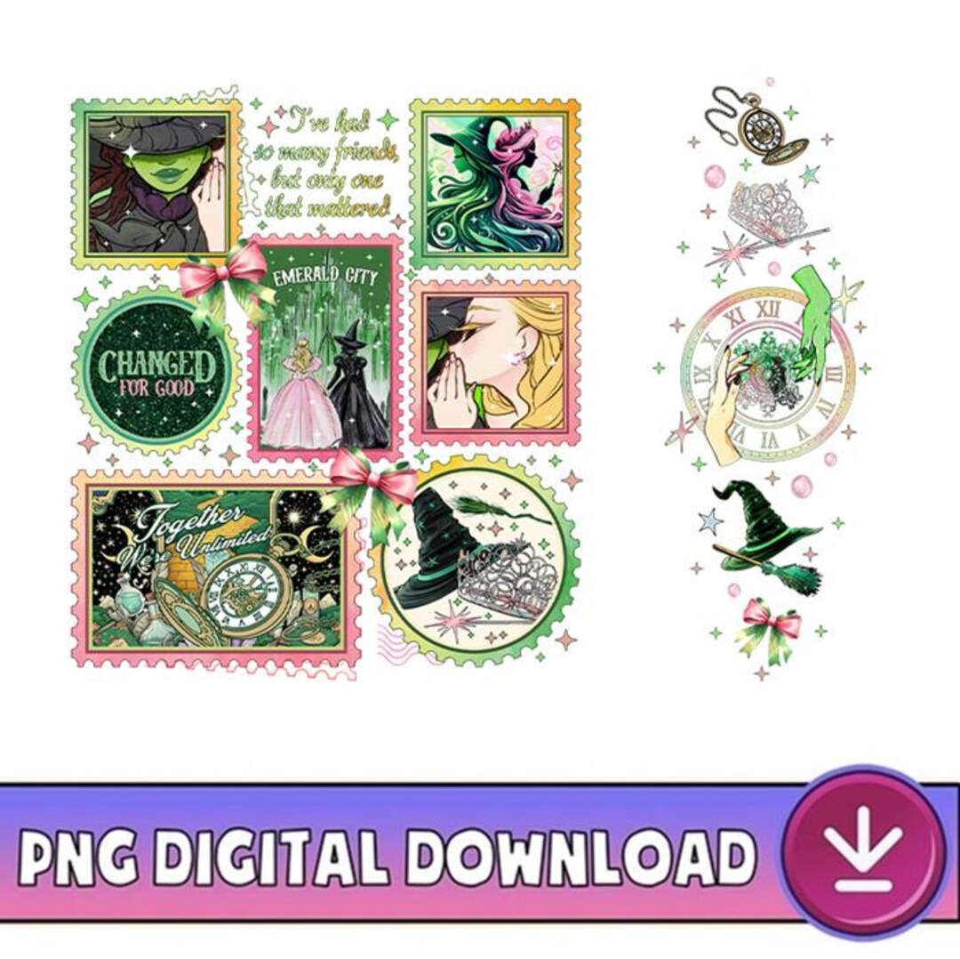 Wicked Changed for Good PNG, Pink and Green Musical Png, Gravity ...