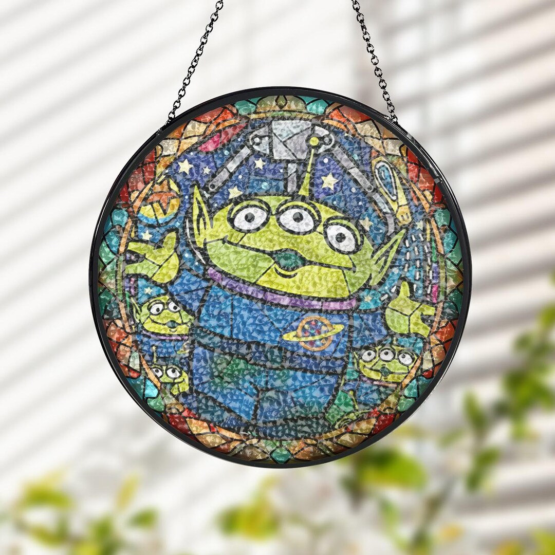 Toy Story Alien Stained Glass Ornament, Alien Glass Suncatcher, Toy ...
