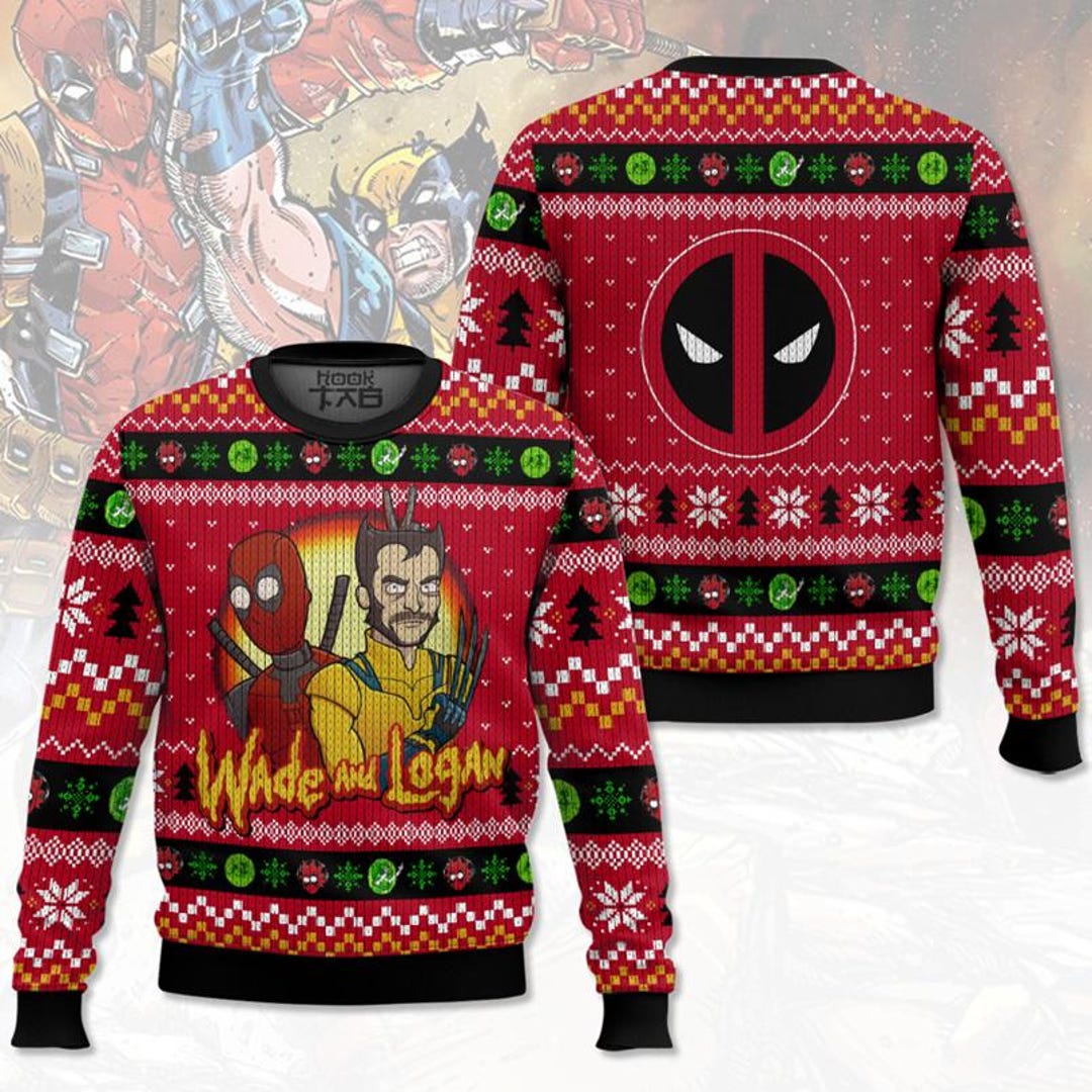 Wade and Logan Ugly Sweater, Deadpool 3 Movie Ugly Christmas Sweater ...