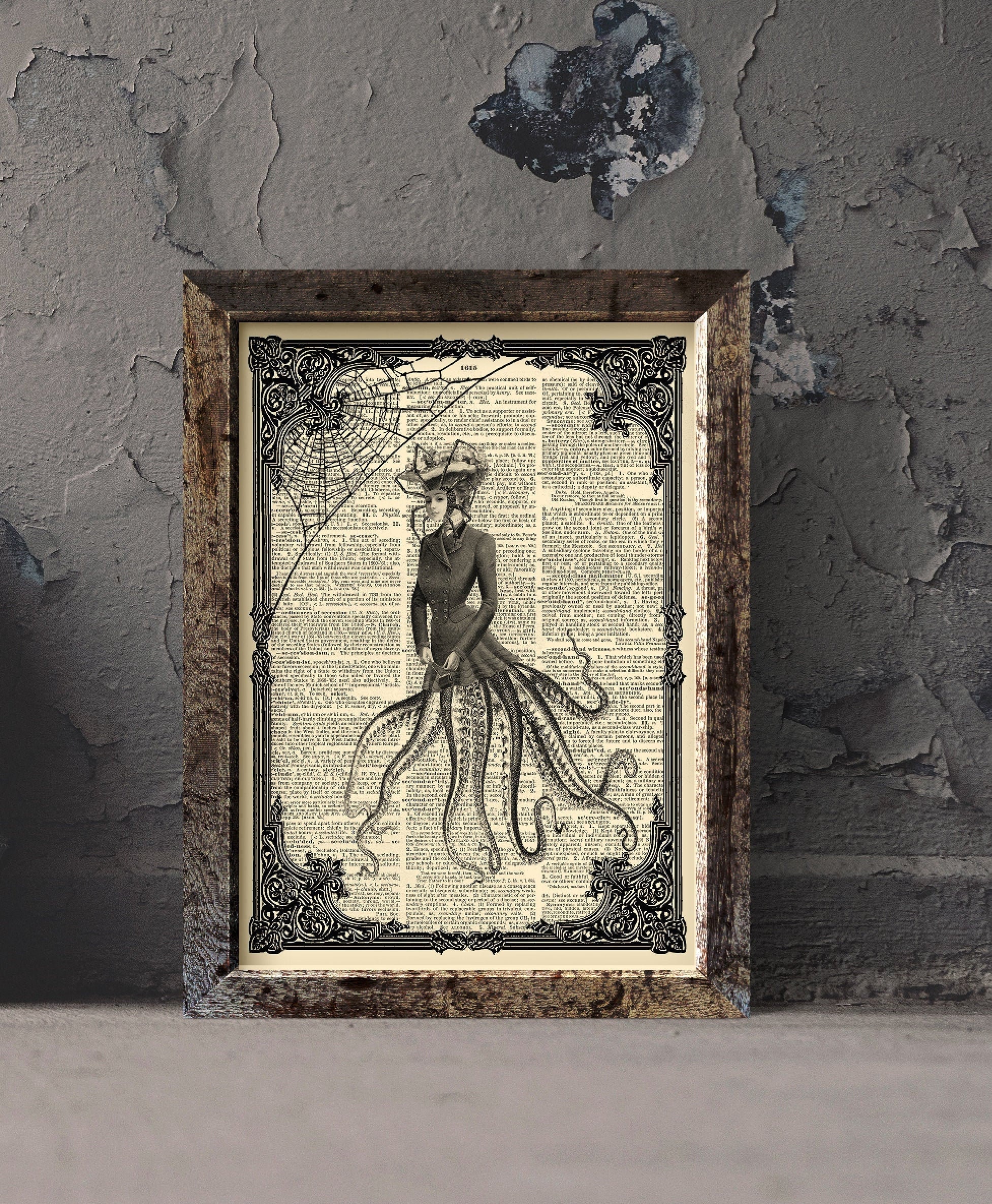 Creepy Eldritch Horror Lady Art Print Halloween Gift Occult - Etsy