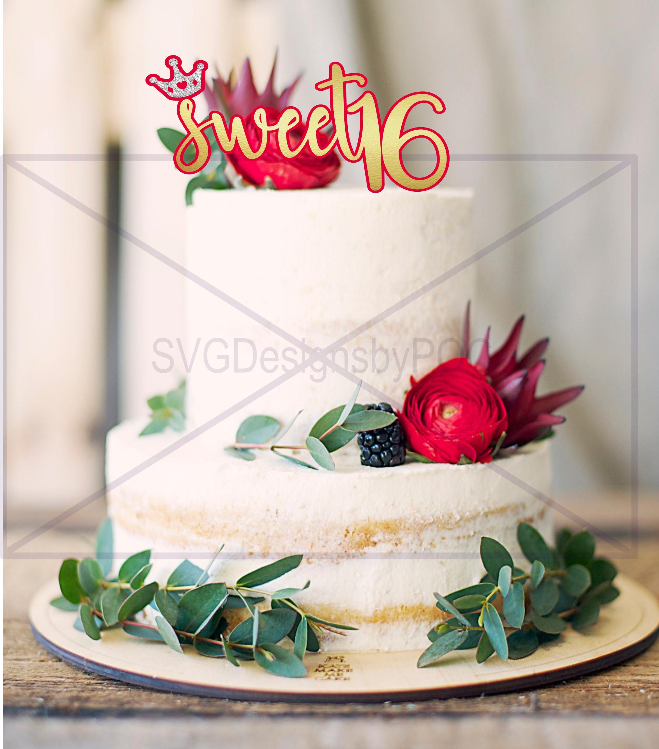 Sweet 16 Cake Topper SVG Sweet 16 Topper Sweet Sixteen - Etsy UK