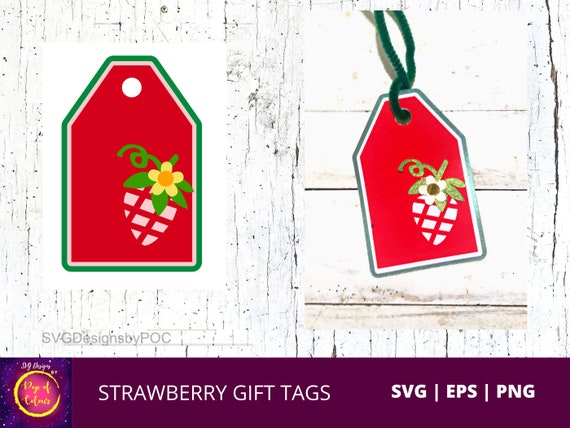 Strawberry Gift Tag SVG Strawberry SVG Strawberry Decor - Etsy