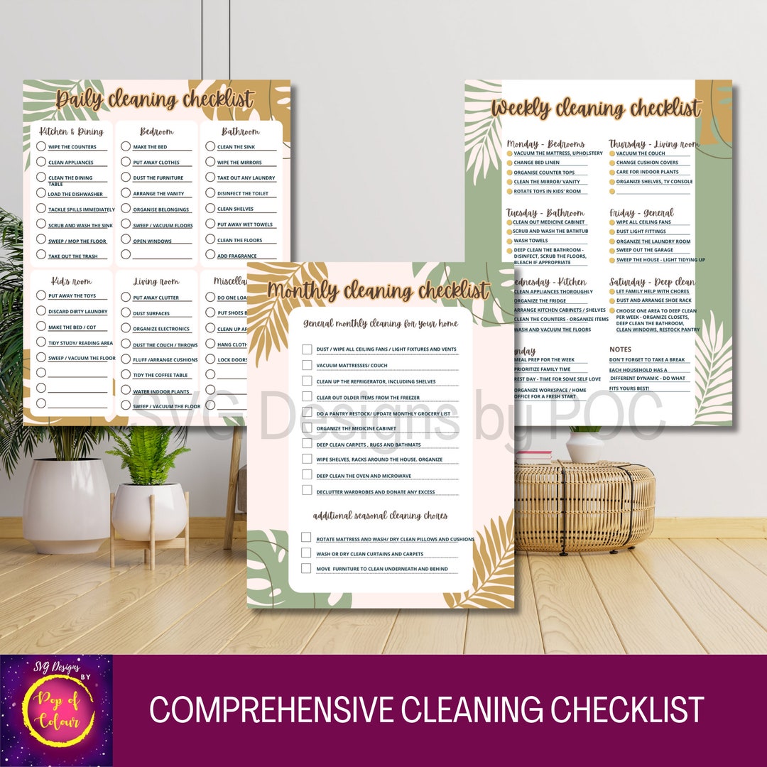Comprehensive Cleaning Checklist- Keep Your Home Sparkling | Daily ...