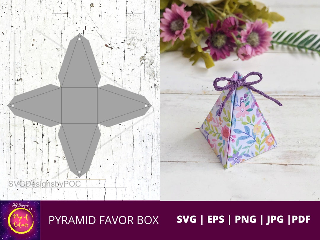 Pyramid Favor Box Template SVG Triangle Gift Box - Etsy UK