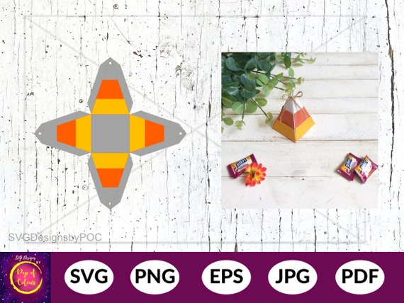 Candy Corn Pyramid Gift Box Template SVG Candy Corn SVG - Etsy