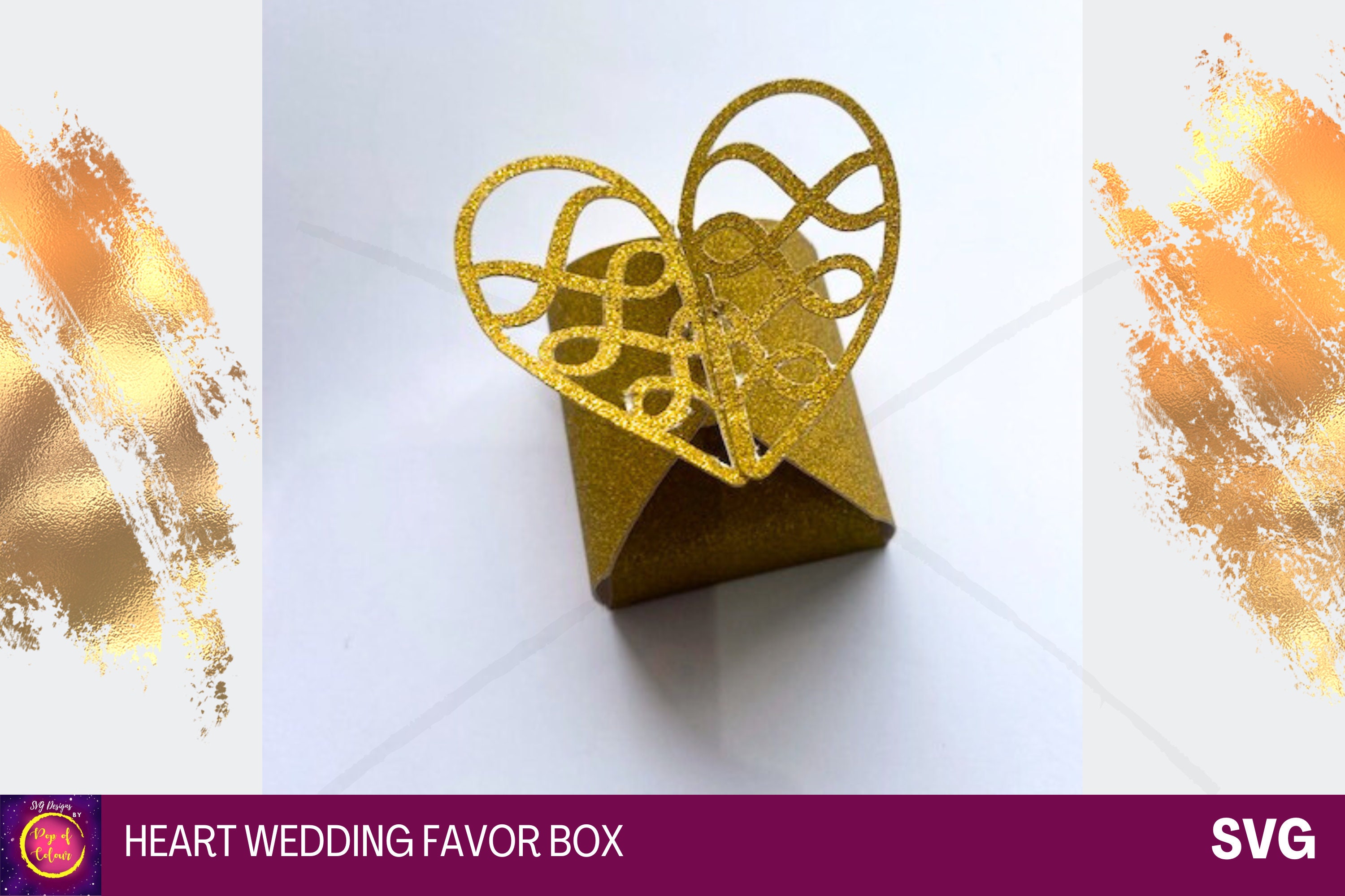 Heart Favor Box SVG Template Wedding Favor Box SVG Template - Etsy