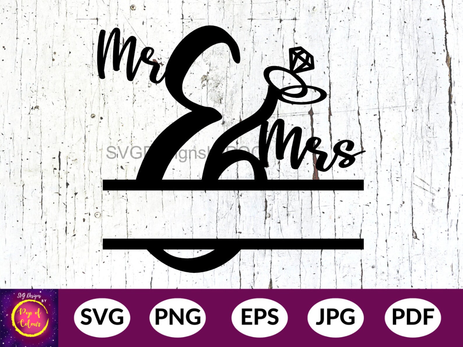 Mr and Mrs Split Monogram SVG Mr and Mrs Wedding SVG Mr and Mrs SVG ...