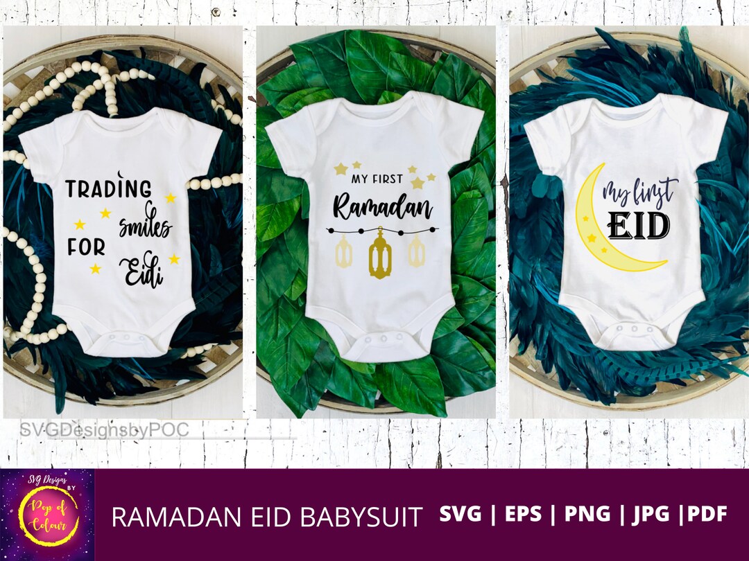 My First Eid Baby Suit SVG Bundle| My First Ramadan Onesie SVG | Eidi ...