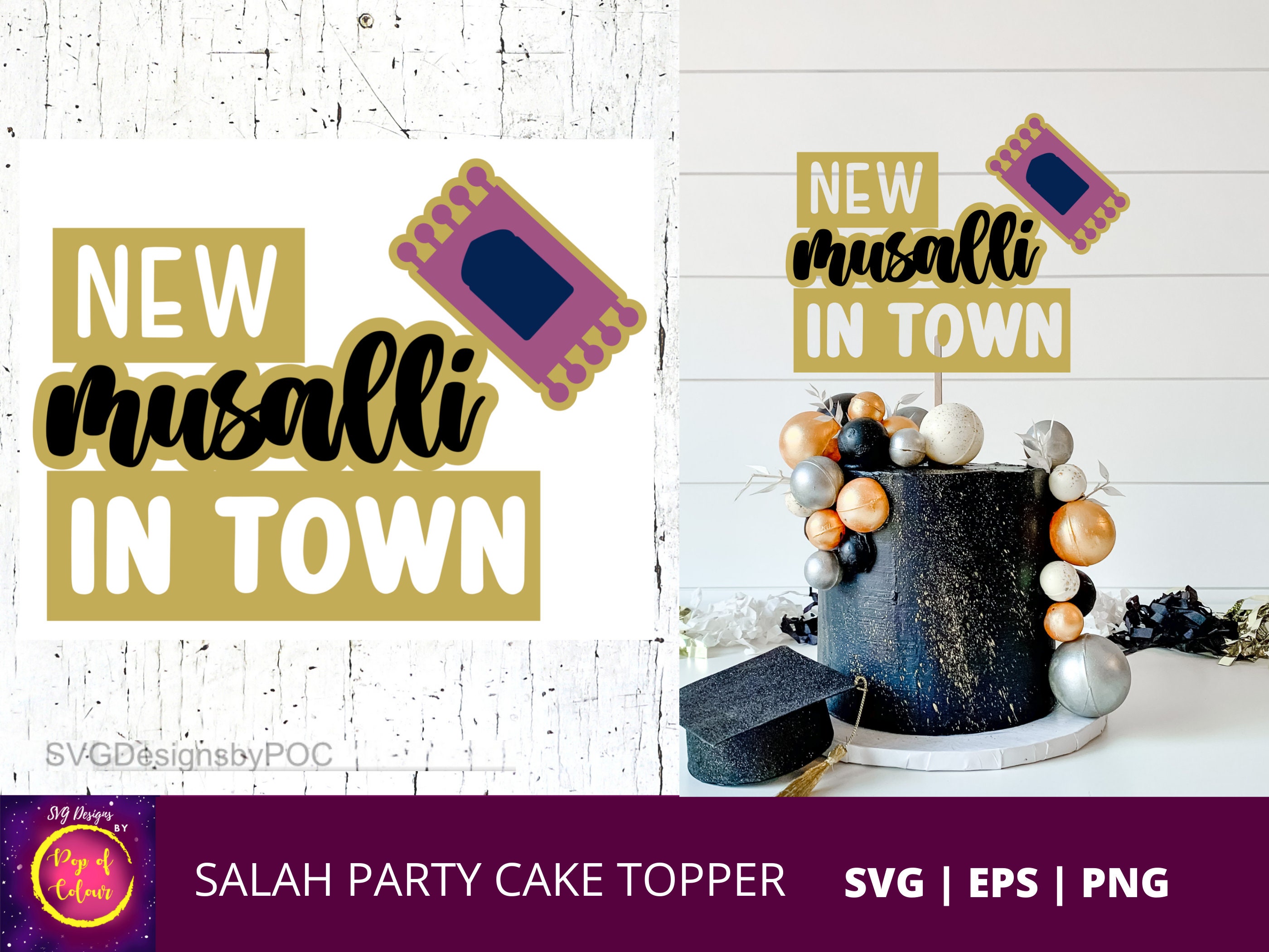 Salah Party Svg Salah Topper Svg Islamic SVG SVG Files Cricut Svg Cake ...