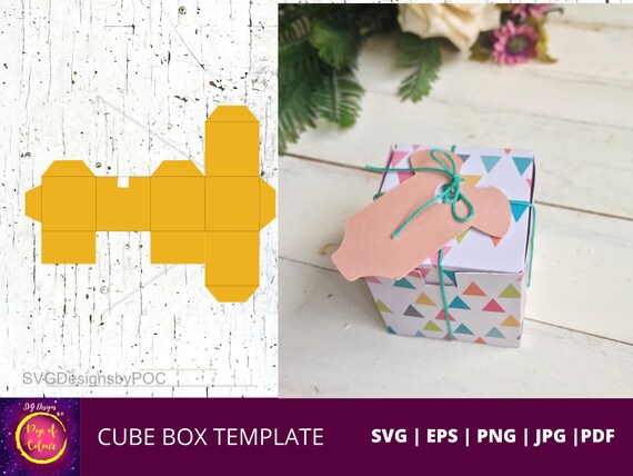 Cube Party Favor Box Template SVG Wedding Favor Box SVG | Etsy