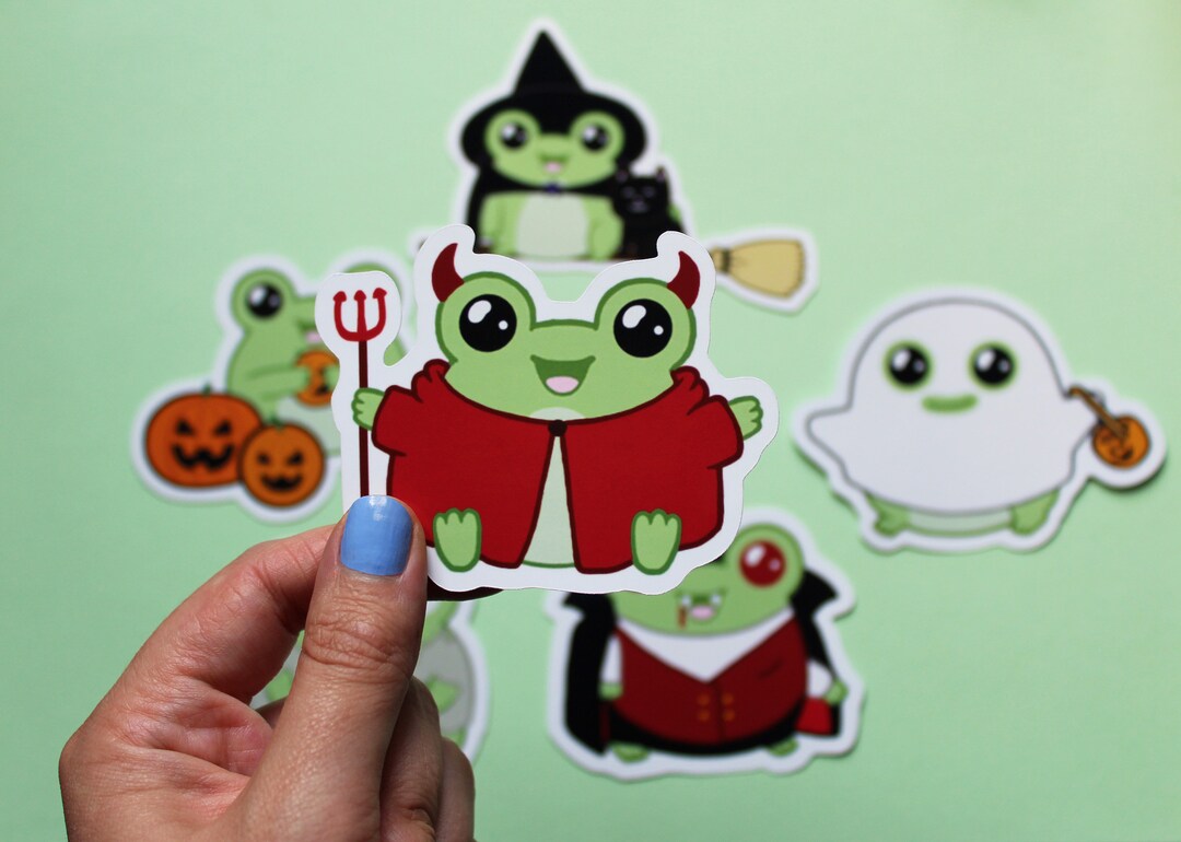 Cute Spooky Halloween Frogs Stickers | Individual Frog Stickers - Etsy