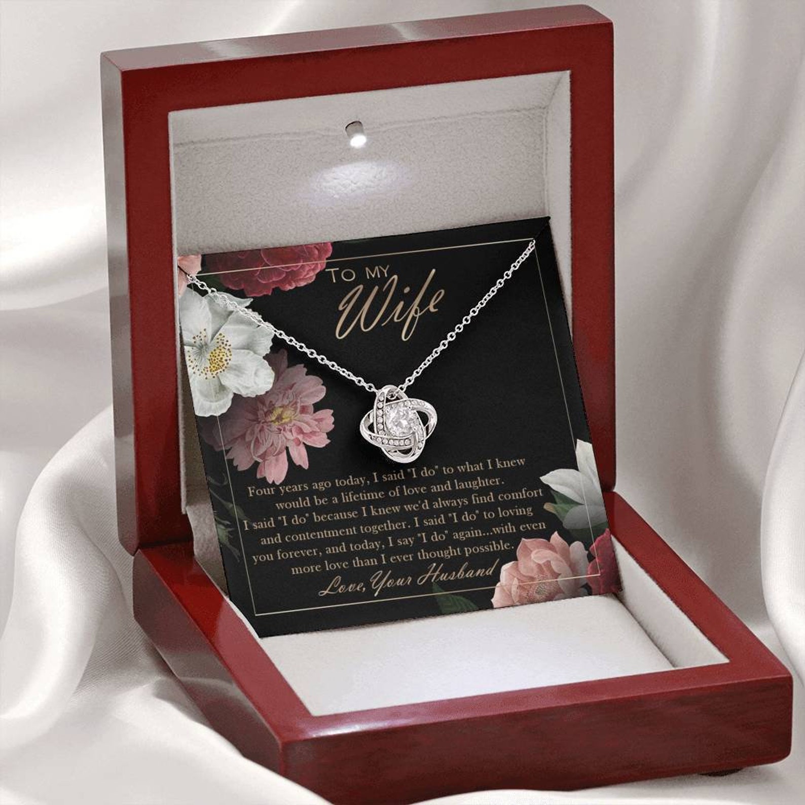 4th Anniversary Gift For Wife 4th Anniversary Jewelry Gift Etsy