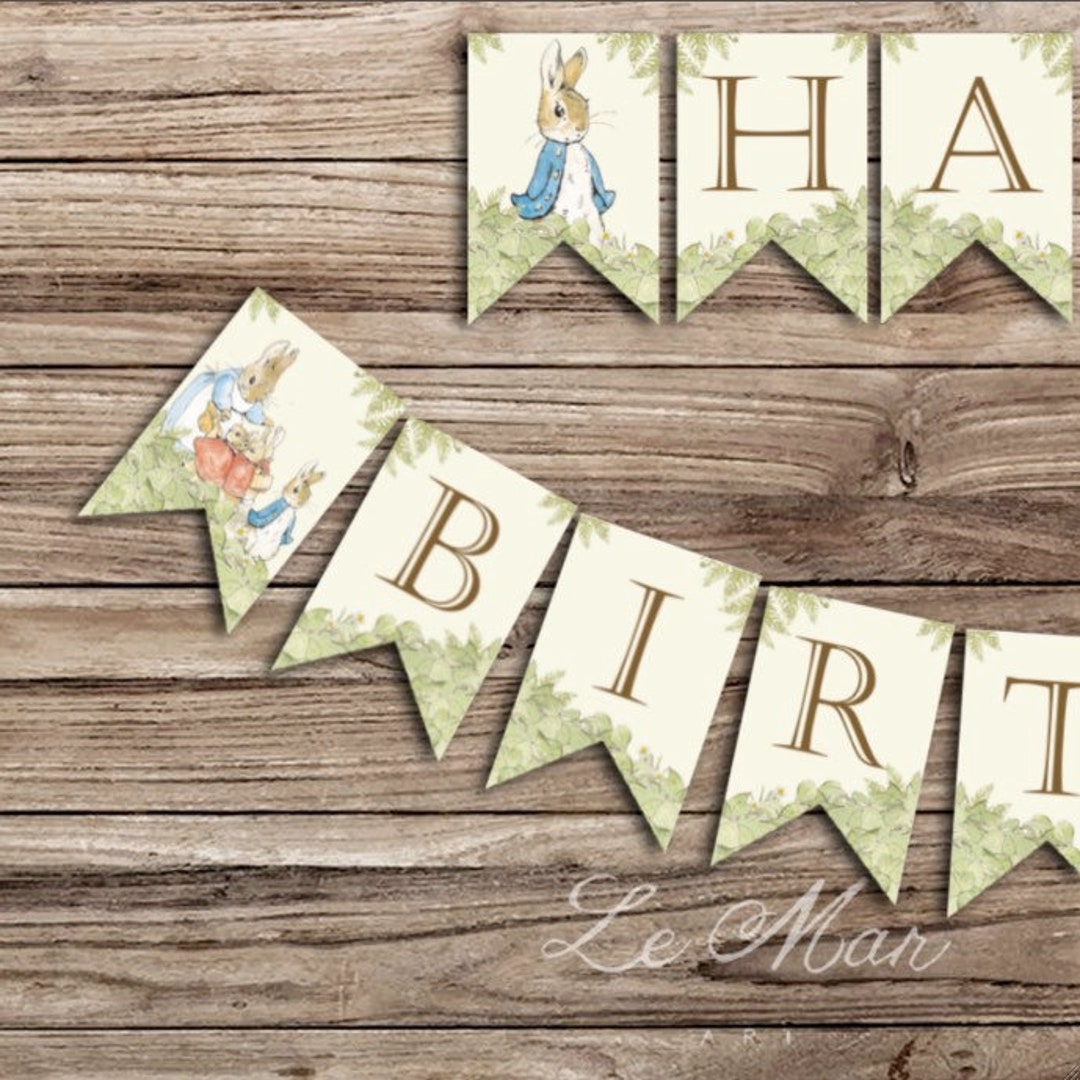 Peter Rabbit Birthday Party Bunting / "happy Birthday" Bunting Banner ...