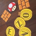 Super Mario Bros Mushroom Coin Bricks Birthday Party Bunting / Name ...
