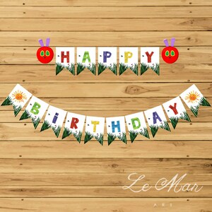 Eric Carle the Very Hungry Caterpillar Birthday Party Bunting "happy ...