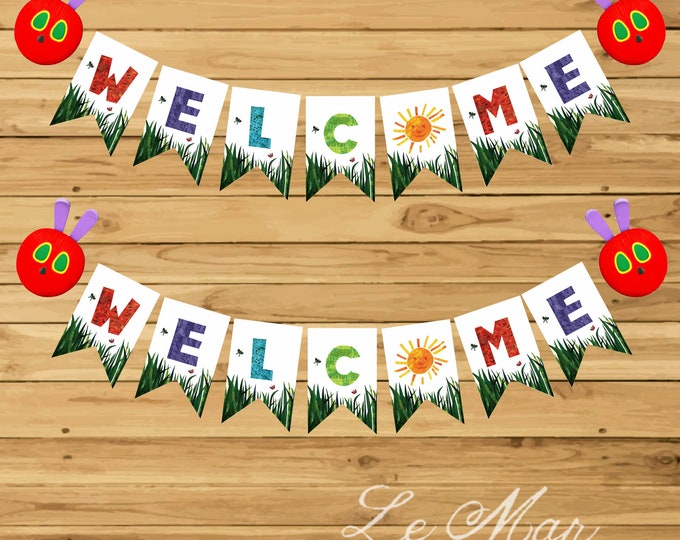 Eric Carle the Very Hungry Caterpillar Birthday Party Bunting "happy ...