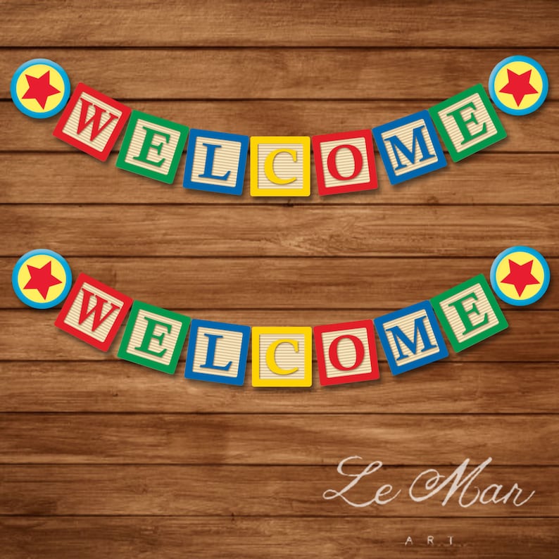 Welcome Birthday Party Bunting welcome Bunting - Etsy