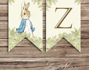 Peter Rabbit Birthday Party Bunting / happy | Etsy