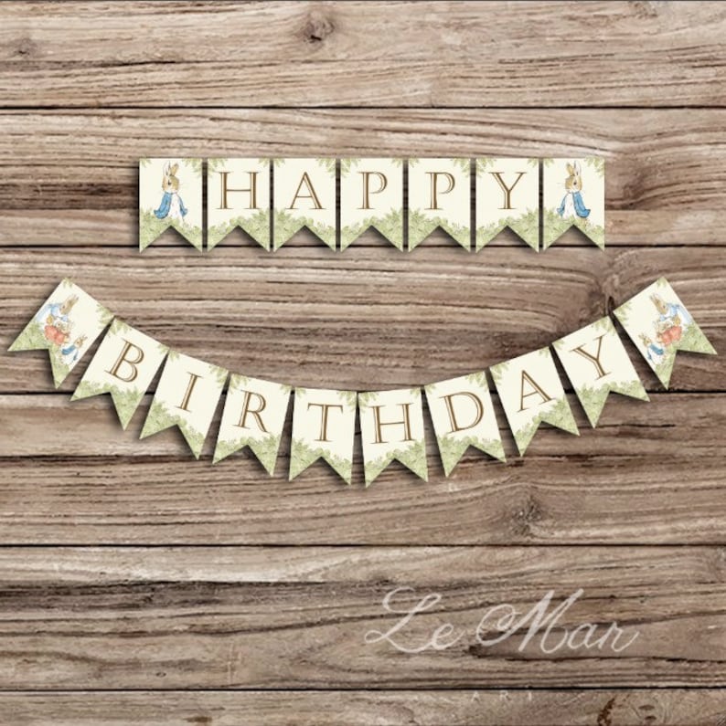 Peter Rabbit Birthday Party Bunting / happy - Etsy