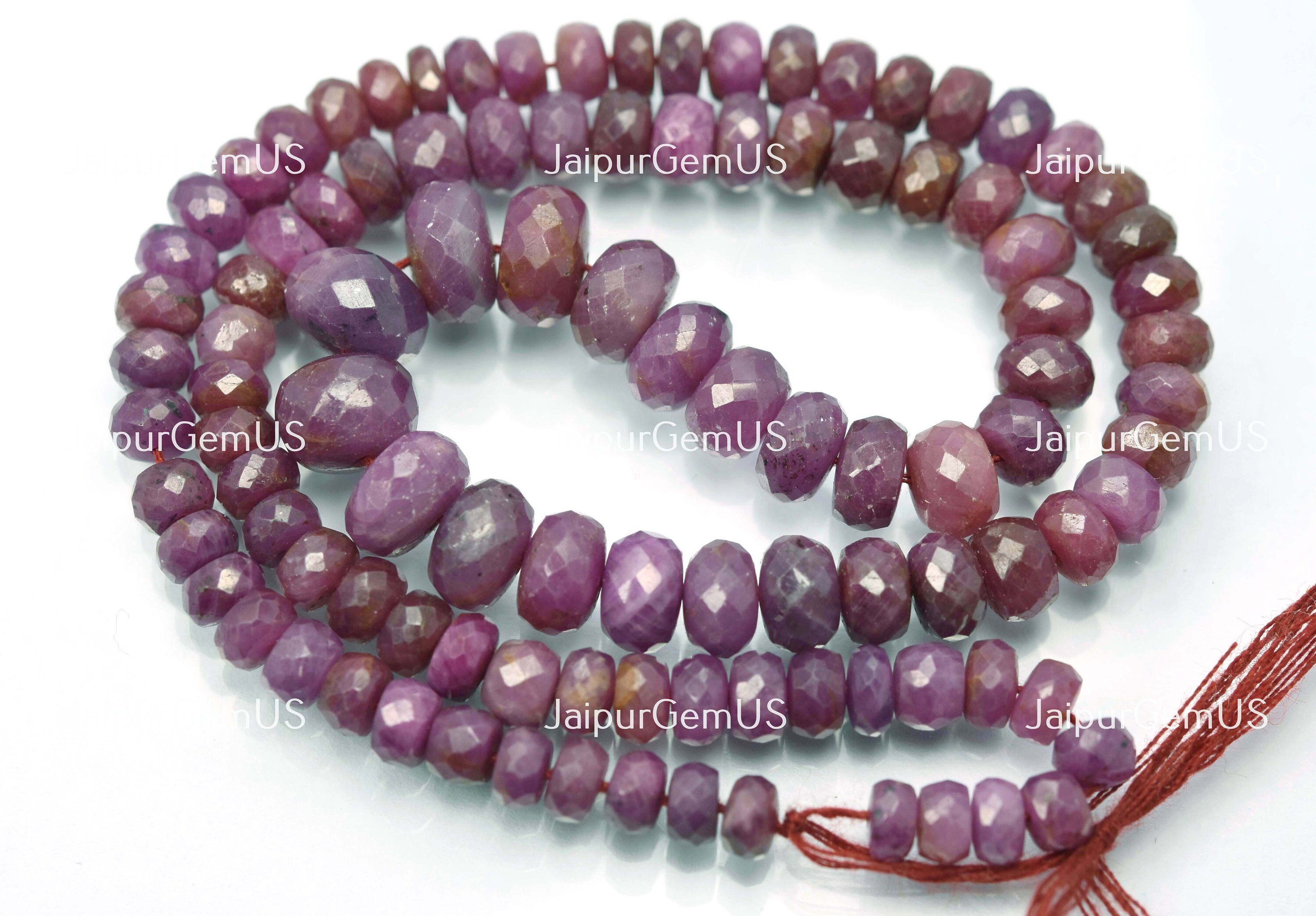 14 Inches Strand, Natural African Ruby Gemstone Faceted Rondelle Shape ...