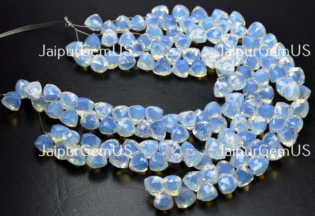7 Inch Strand, Finest Quality, Opal Hydro Quartz Fancy Faceted Trillion ...