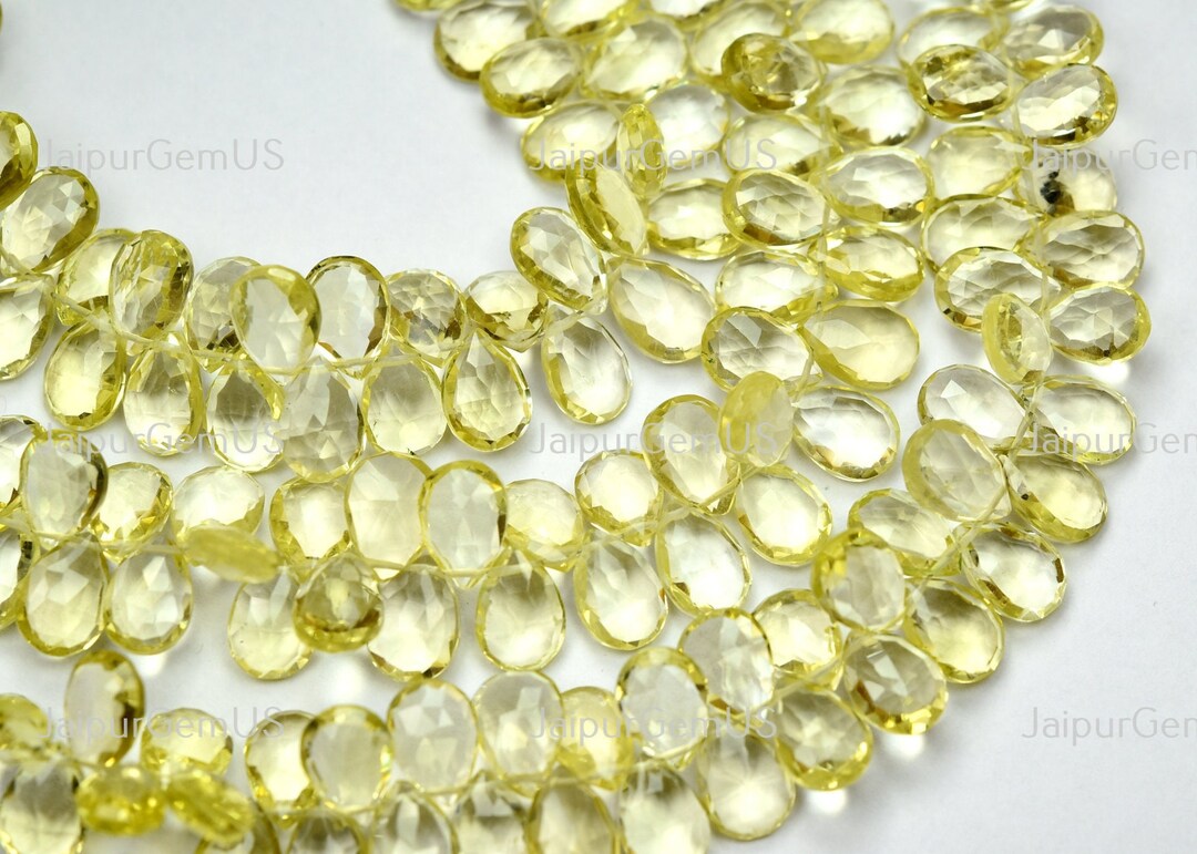 5 Matched Pair, Super Finest Quality, 100% Natural Lemon Quartz Faceted ...