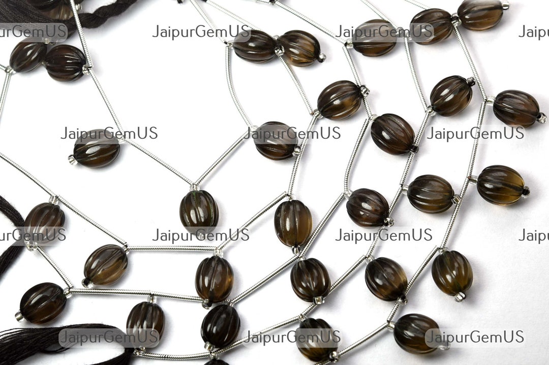 4 Match Pair, Gorgeous Quality, 100% Natural Smoky Quartz Carving Fancy ...