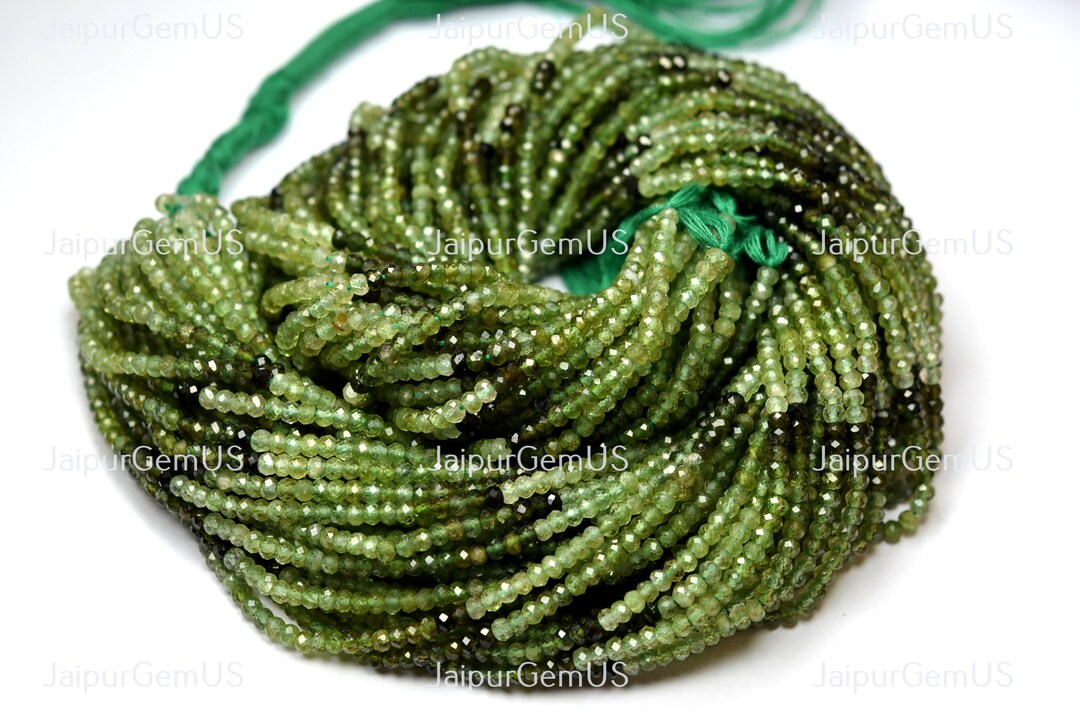 16 Inches Strand, Super Finest Quality, Natural Multi Green Tourmaline ...